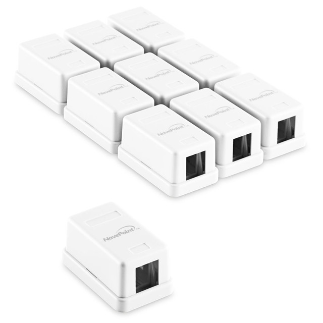 NavePoint Keystone Jack Surface-Mount Box 1-Port White 10-Pack ...