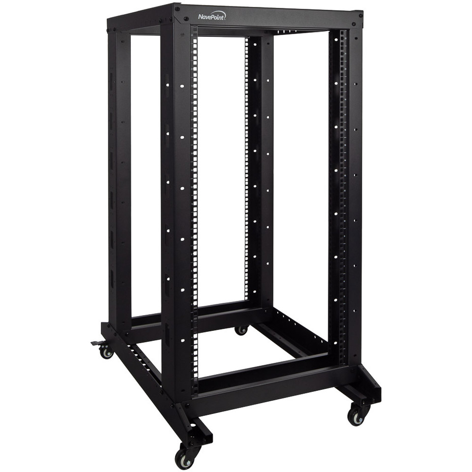 NavePoint 42U 800mm Adjustable Depth 4-Post Open Frame Rack with ...