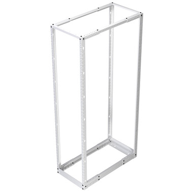 45U Adjustable Depth 4-Post Open Frame, White