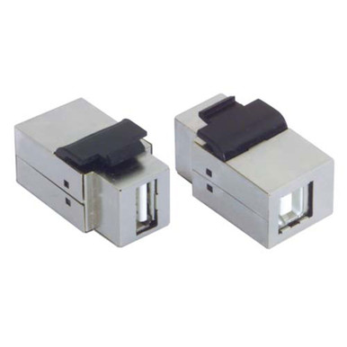 Shielded USB Keystone Style Coupler Type A Female to Type B Female