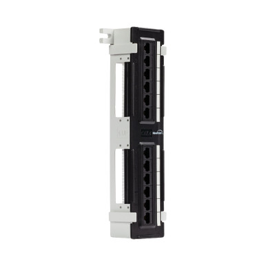 NavePoint 12-Port CAT6 UTP Mini Patch Panel 1U, Black: Patch Panels