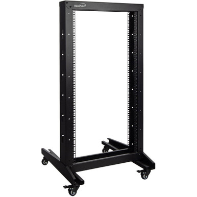 NavePoint 22U 2-Post Open Frame Rack with Casters: 2-Post Racks