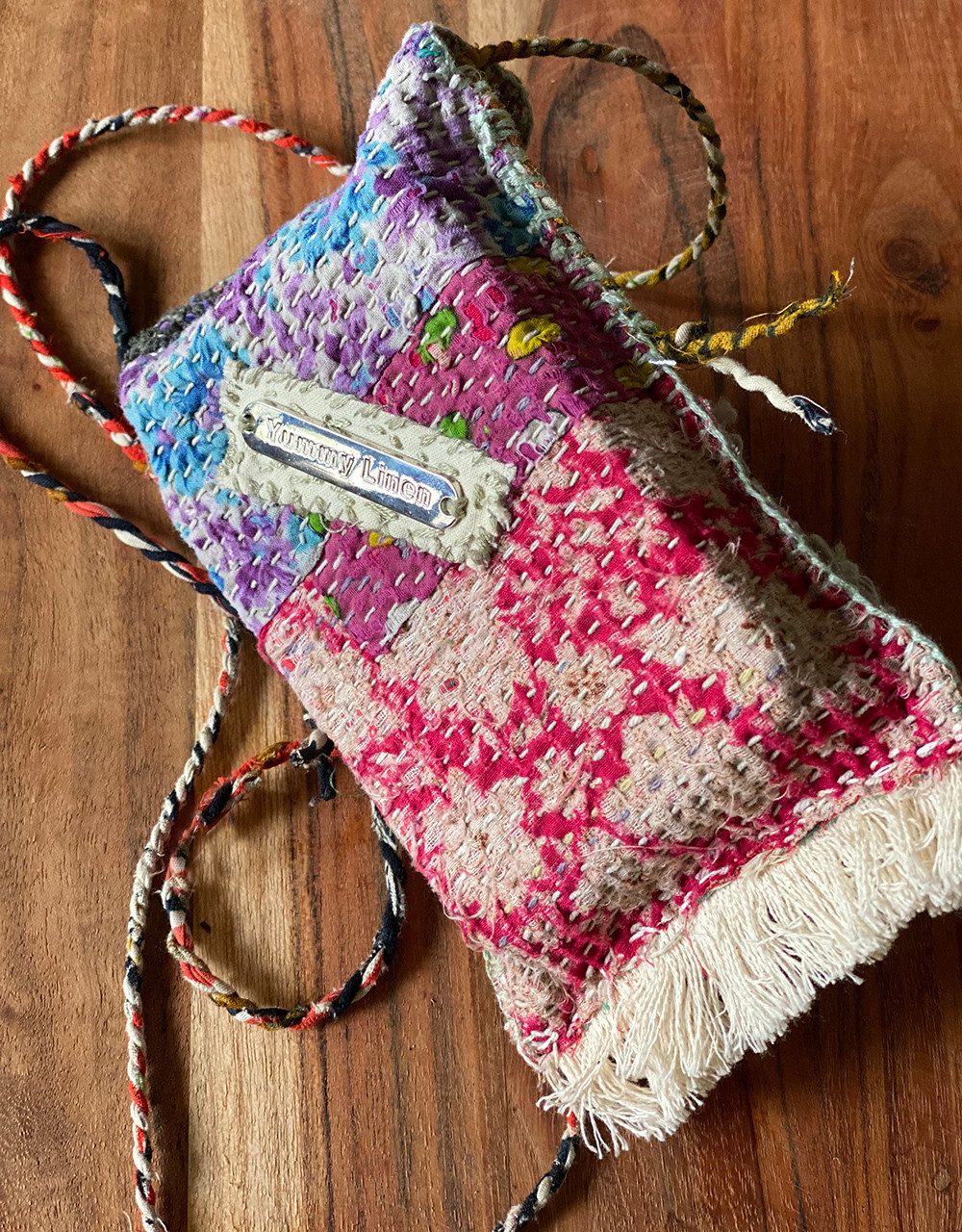 Handmade Boro Sashiko Bag Cross Body Small Phone Purse Pouch