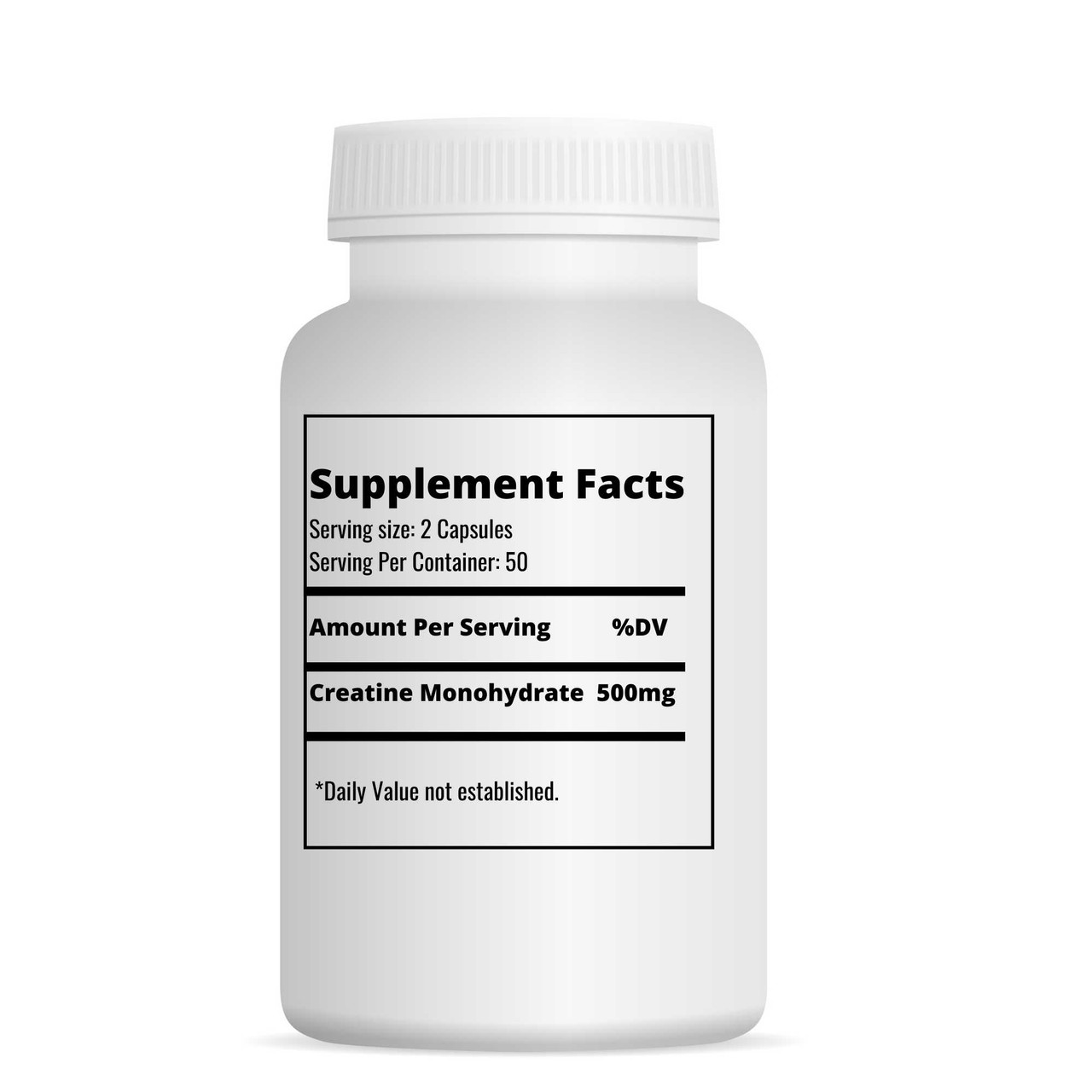 Creatine Monohydrate -500 mg 100 Quick Capsules