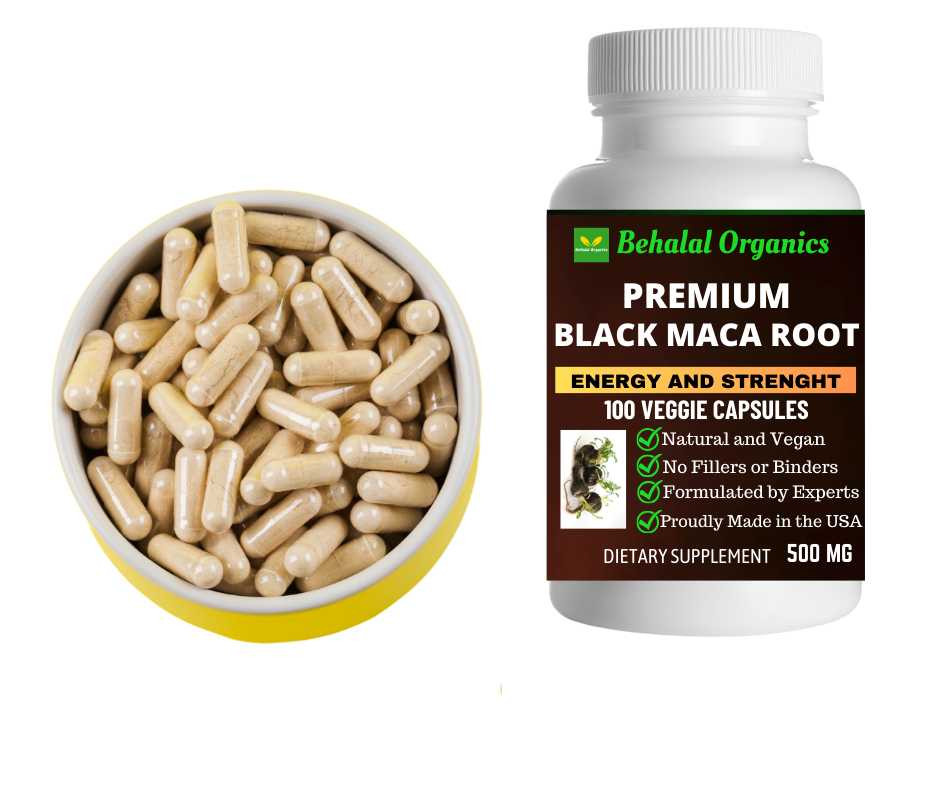 Black Maca Root 100 Quick Release Capsules - 500mg Per Capsule