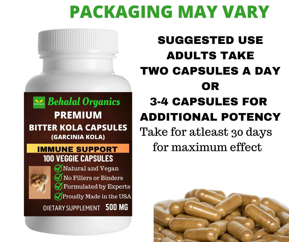 Bitter kola 100 Quick Release Capsules - 500mg Per Capsule