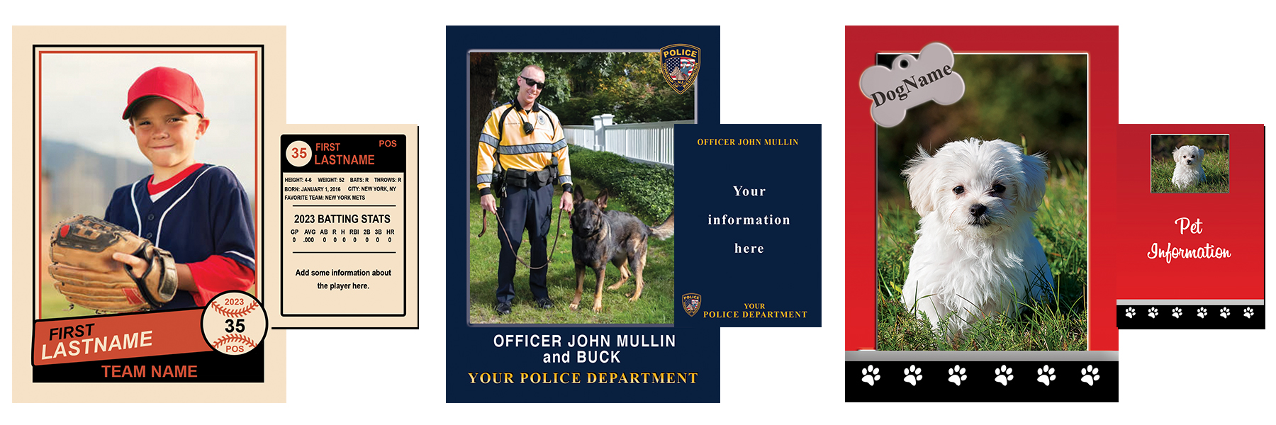 Trading Cards for Police, Pets, Sports - That's A Buy