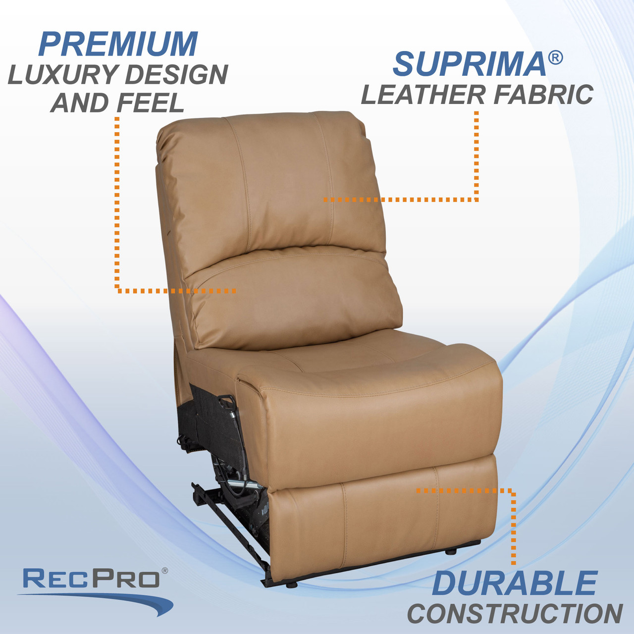 RecPro Charles 22" RV Recliner and Drop Down Comfort Console w/ Cup ...