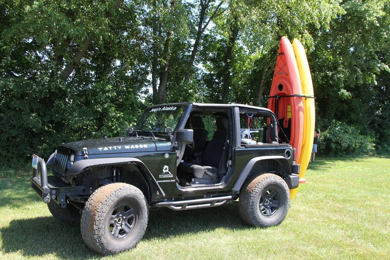RV Kayak Rack Vertiyak Hitch Mount Standing Kayak Carrier - Fits up to ...