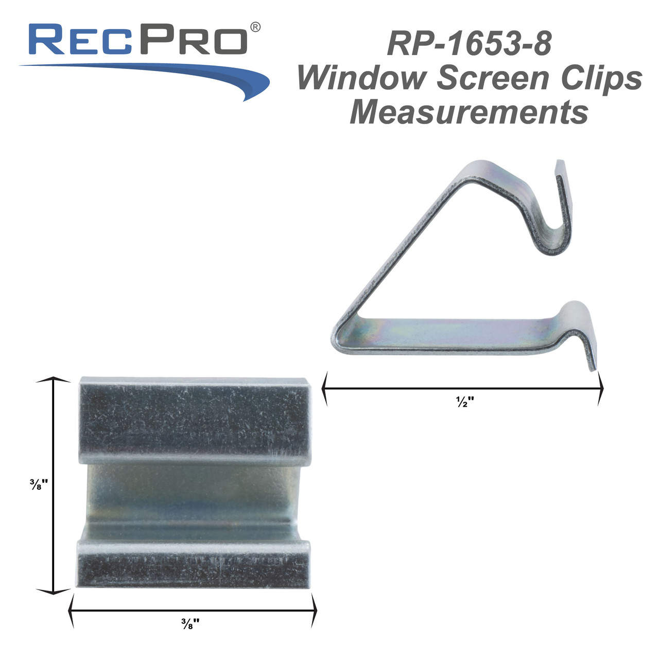 RV Window Replacement Screen Clips - 8 Pack - RecPro