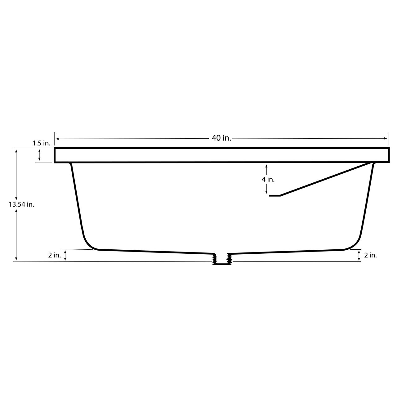 RV Bathtub 40" x 24" - RecPro
