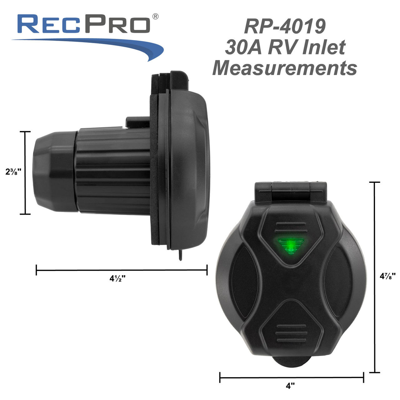RecPro RV 30 Amp Power Inlet - RecPro