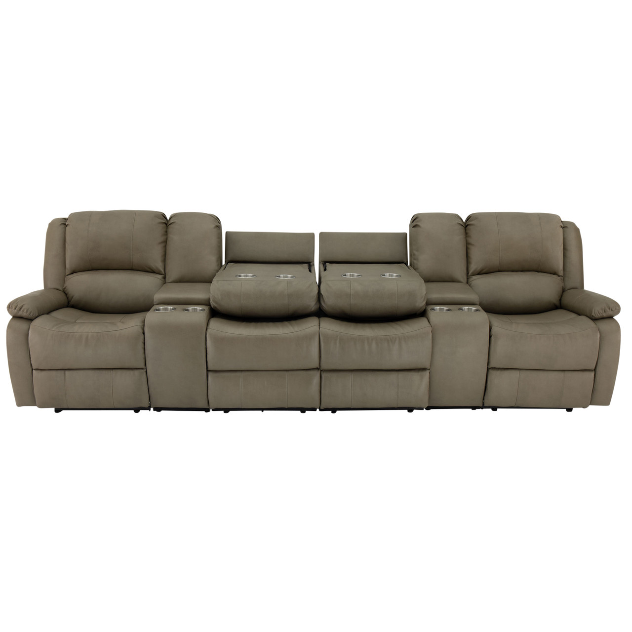RecPro Charles 126" Quad Wall Hugger RV Recliner Sofa with Dual ...
