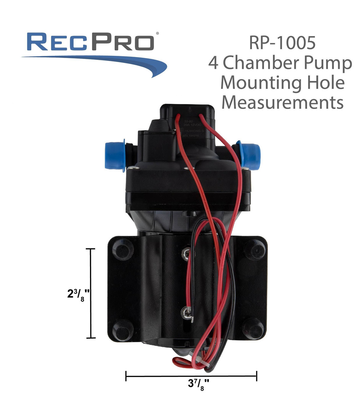 RecPro 12V Electric 4 Chamber RV Water Pump - RecPro