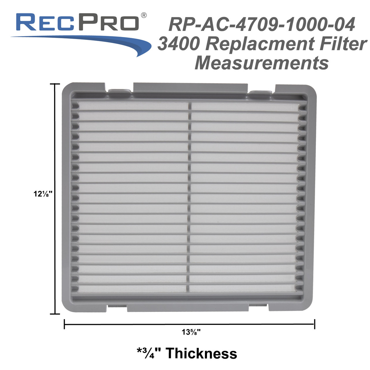 RV Air Conditioner Replacement Inside Cabin Filter (Fits 3400 Series ...