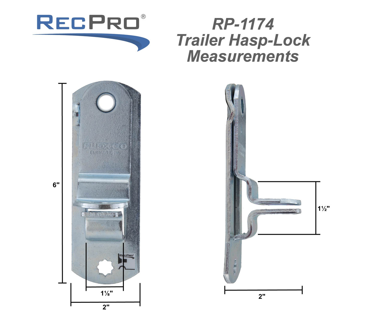 Trailer Cam-Action Door Hasp Lock Mechanism - RecPro
