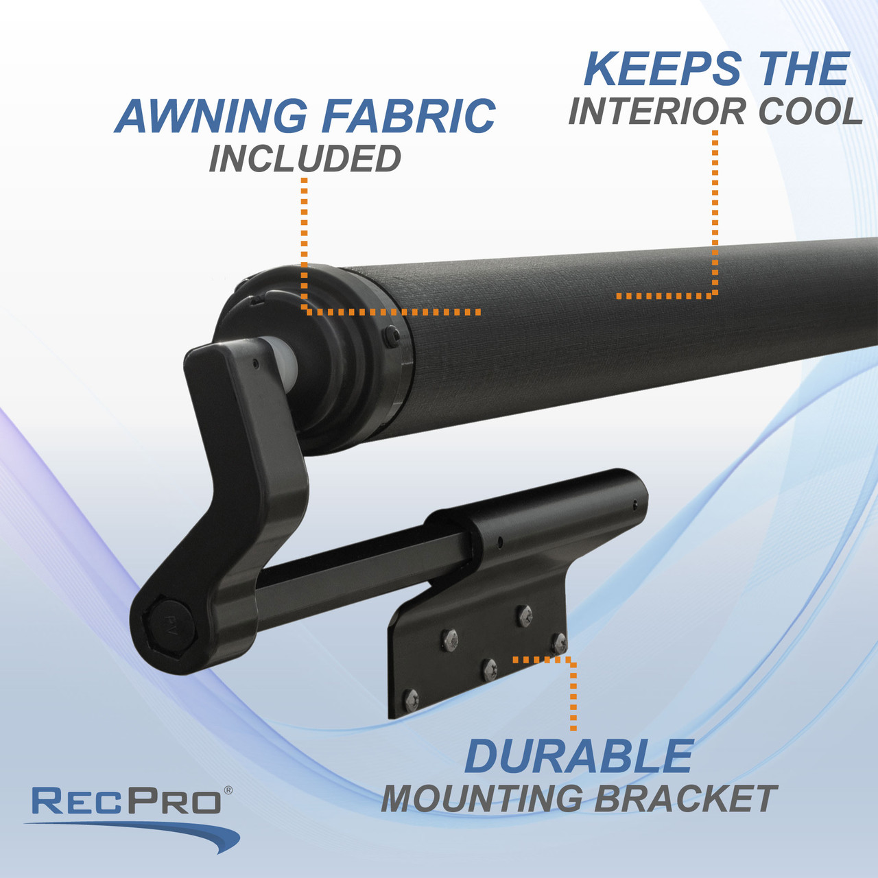RV Slide Topper Cover Assembly Slideout Awning Black - RecPro