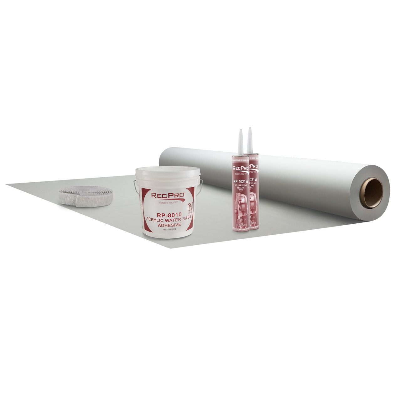 8.5' Wide PVC RV Rubber Roof Kit in Gray - RecPro