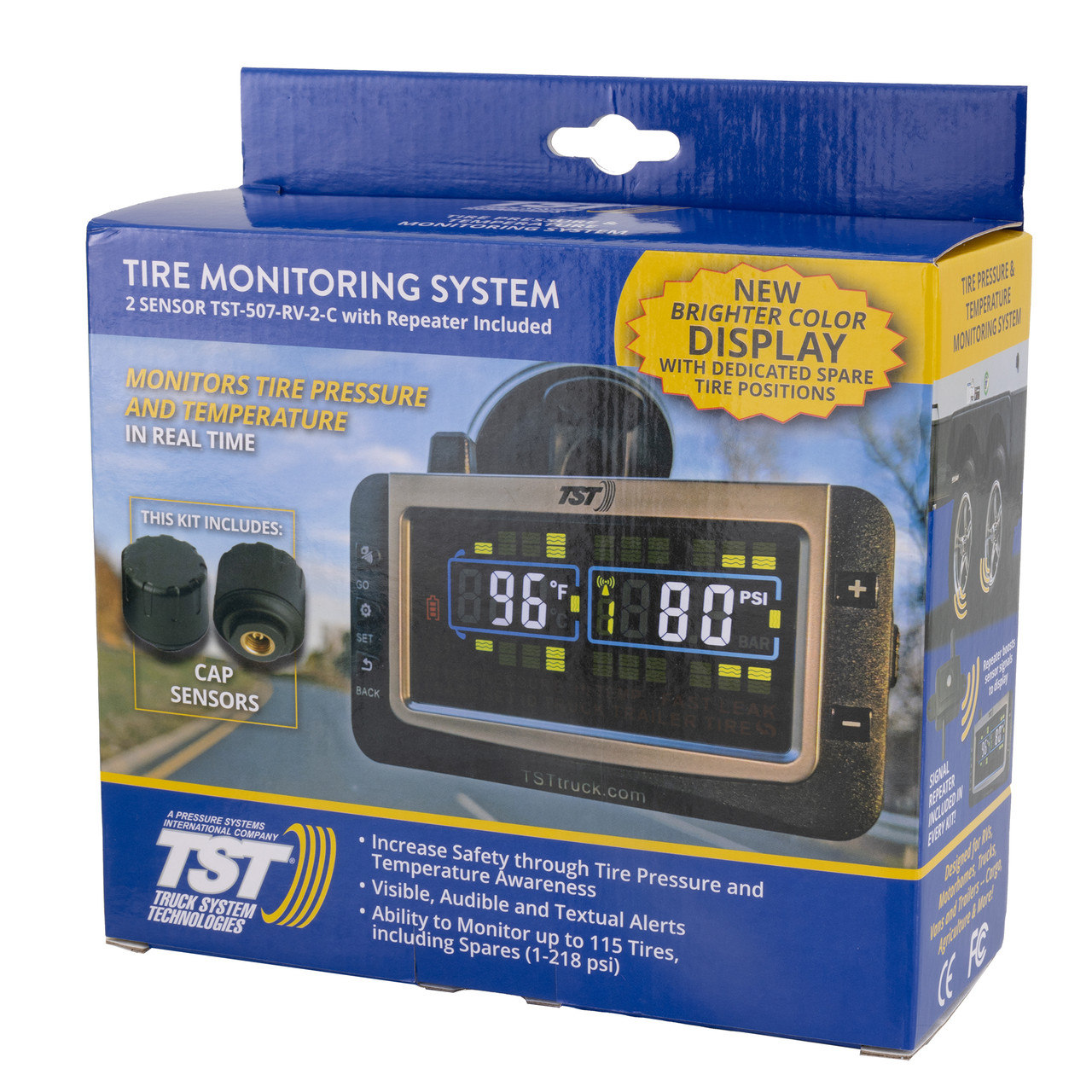 TST RV 8 Sensor TPMS with Repeater - Color Display - RecPro