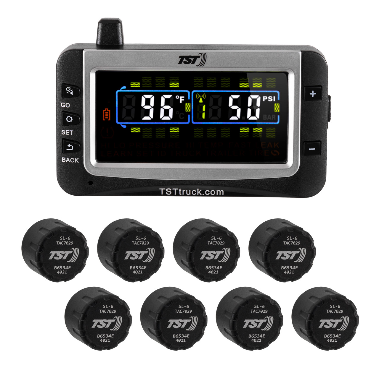 TST RV 8 Sensor TPMS with Repeater - Color Display - RecPro