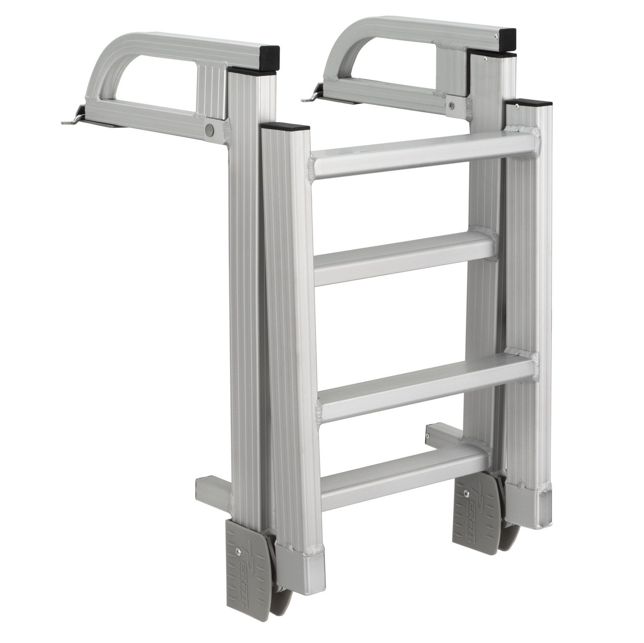 AL C4 Four Step Quick Release Folding Aluminum Pontoon Boat Ladder - RecPro