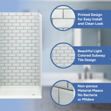RV Shower Surround 40" x 24" - Subway Tile - RecPro