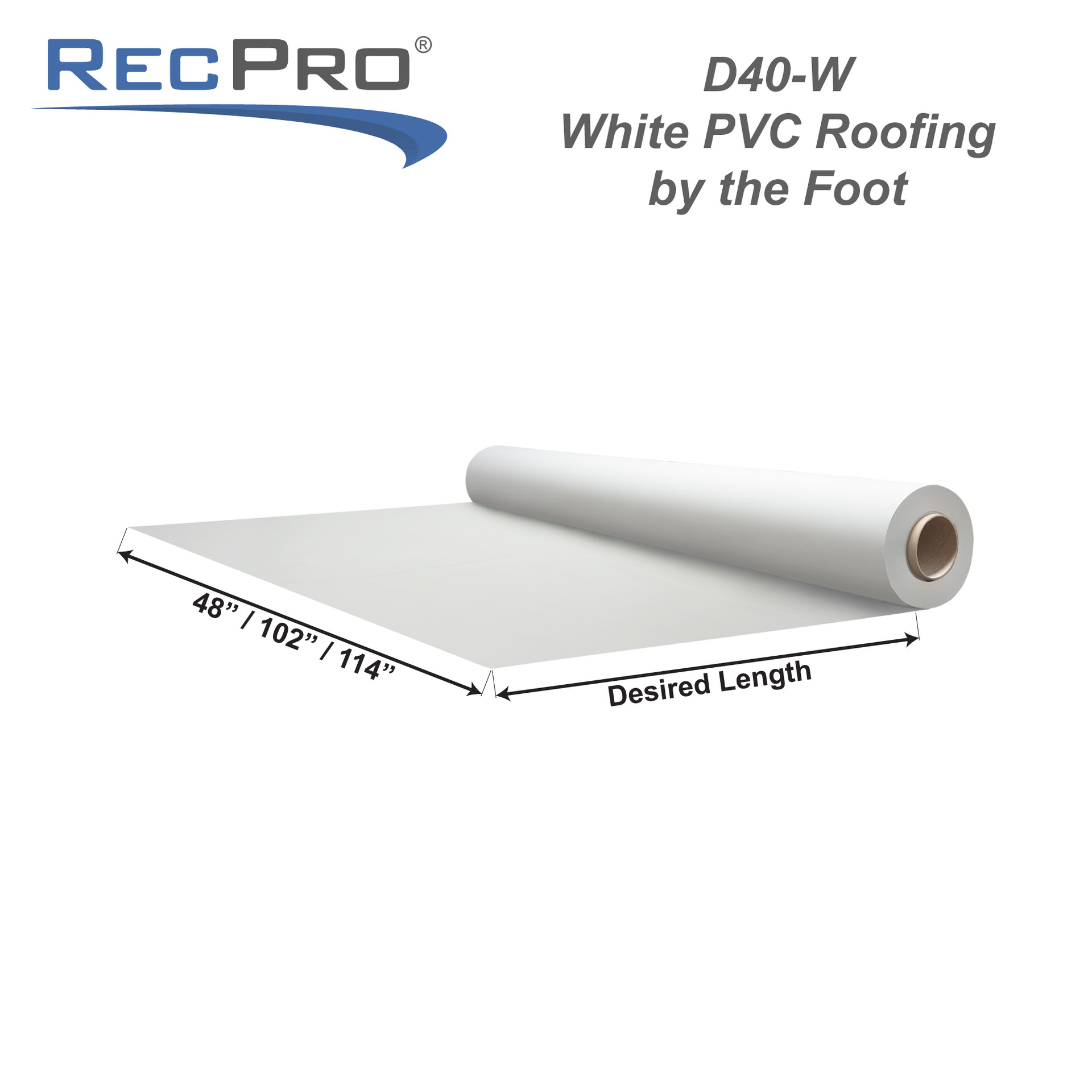 PVC RV Rubber Roof Material in White - By The Foot - RecPro