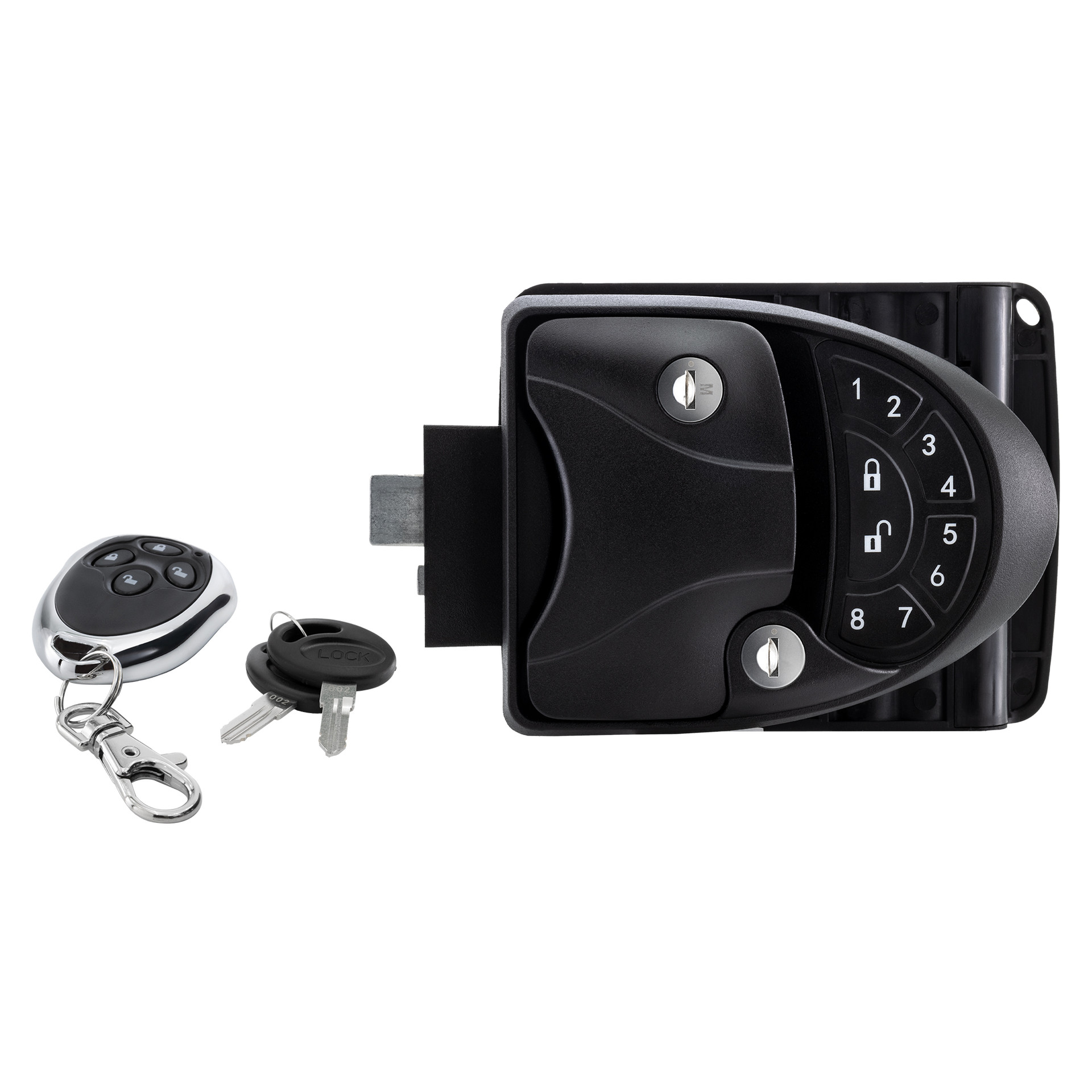 RV Electronic Door Lock with Radial Design Integrated Keypad & Fob - RecPro