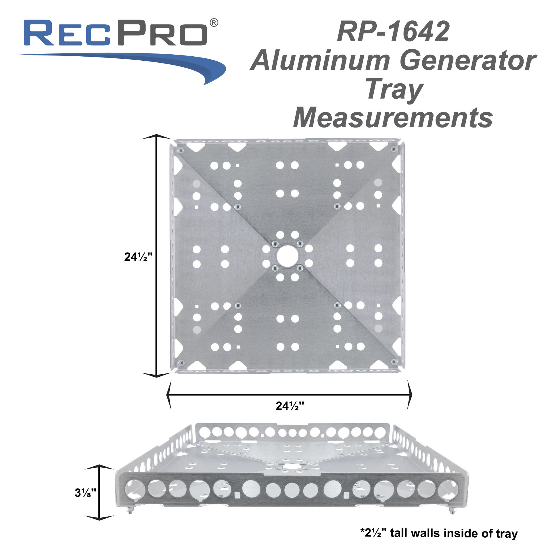 RV Bumper Mounted Generator and Cargo Carrier Tray Kit with Support ...