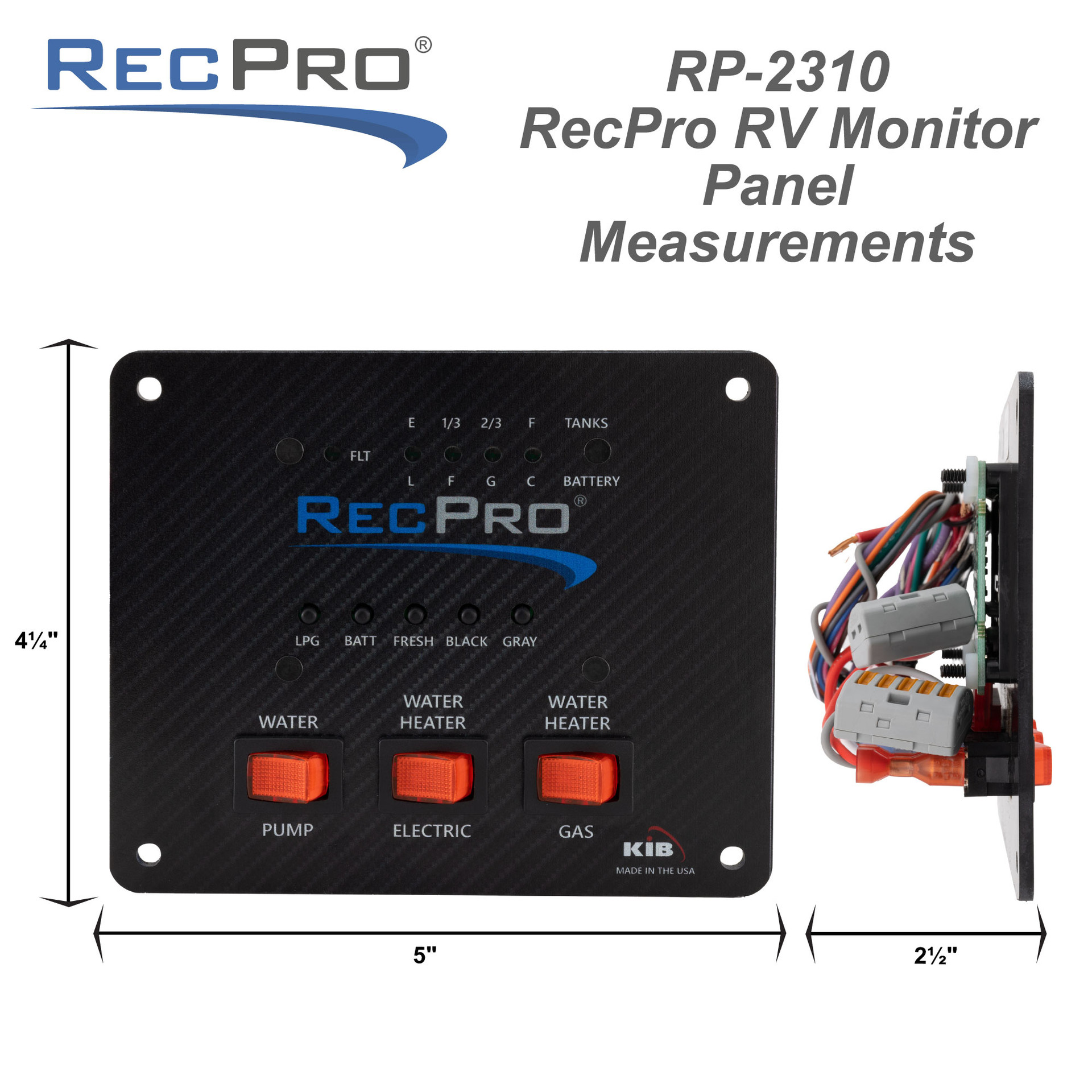 RV Tank Sensor Monitor Panel - RecPro
