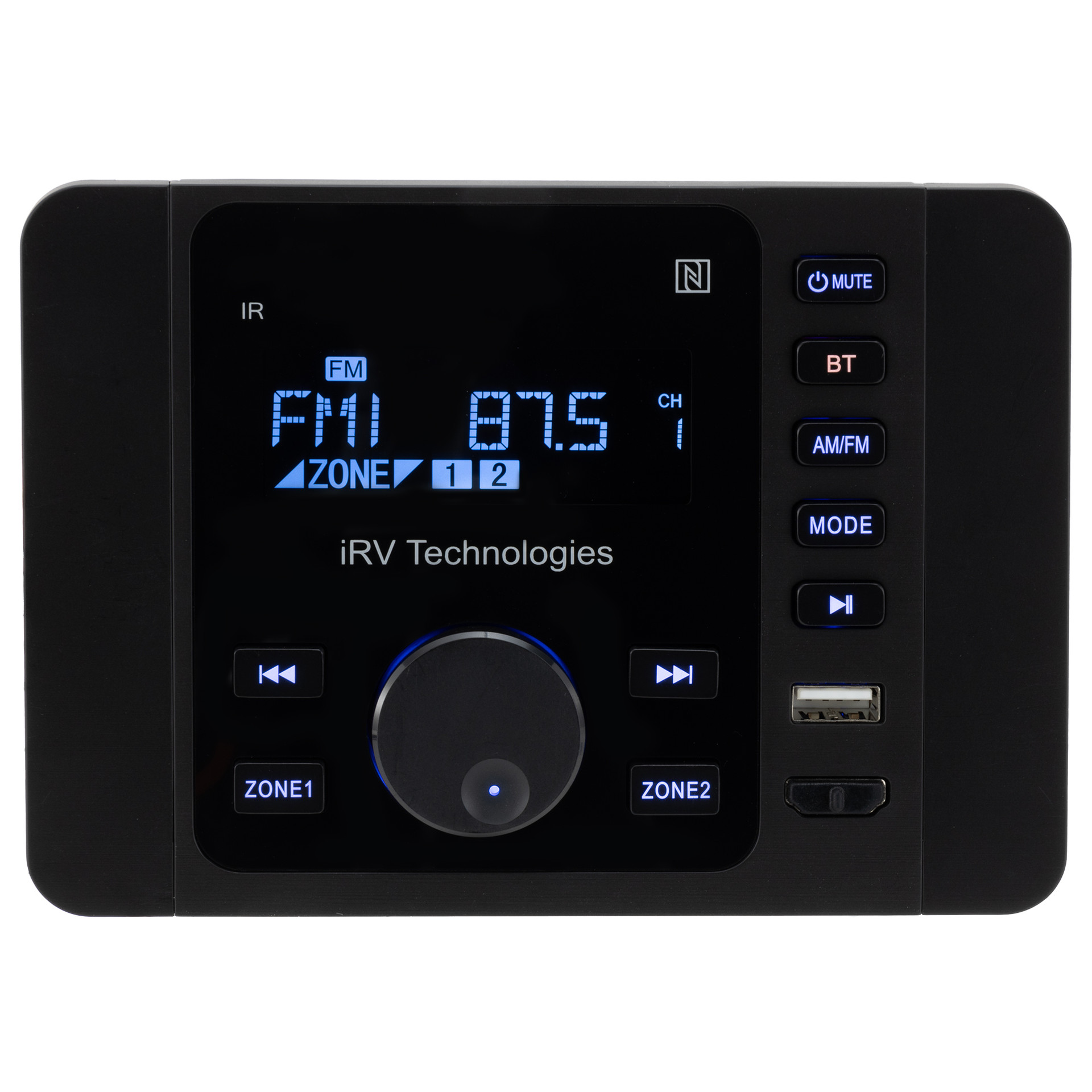 iRV 37 RV Mechless Stereo Unit AM/FM Radio/Bluetooth with Remote - RecPro