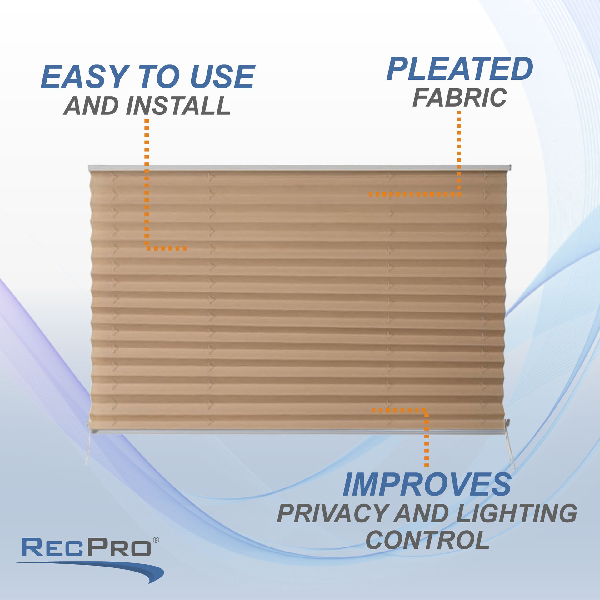 RV Pleated Shades Black - RecPro