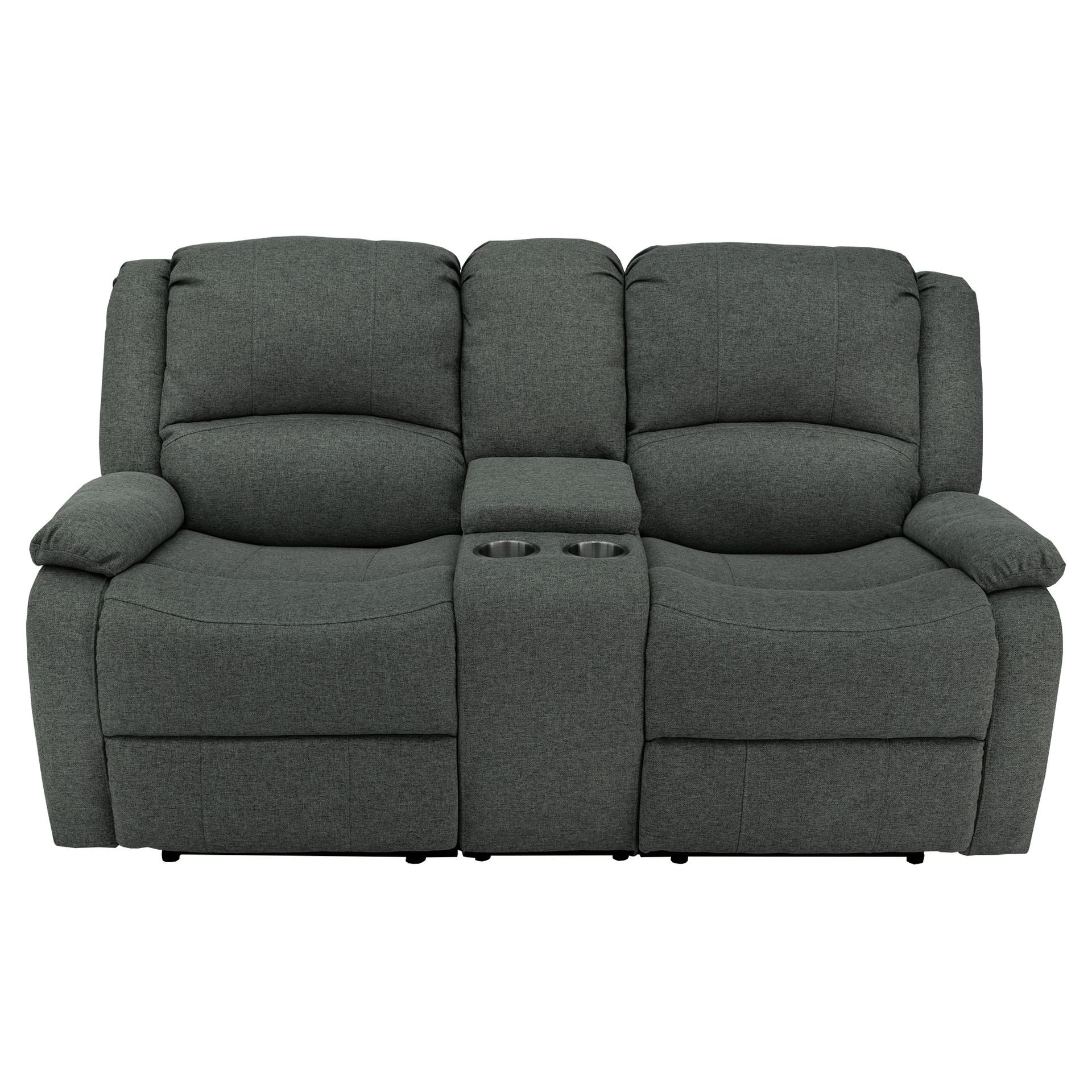 RecPro Charles 70" Double RV Wall Hugger Recliner Sofa with Console in ...