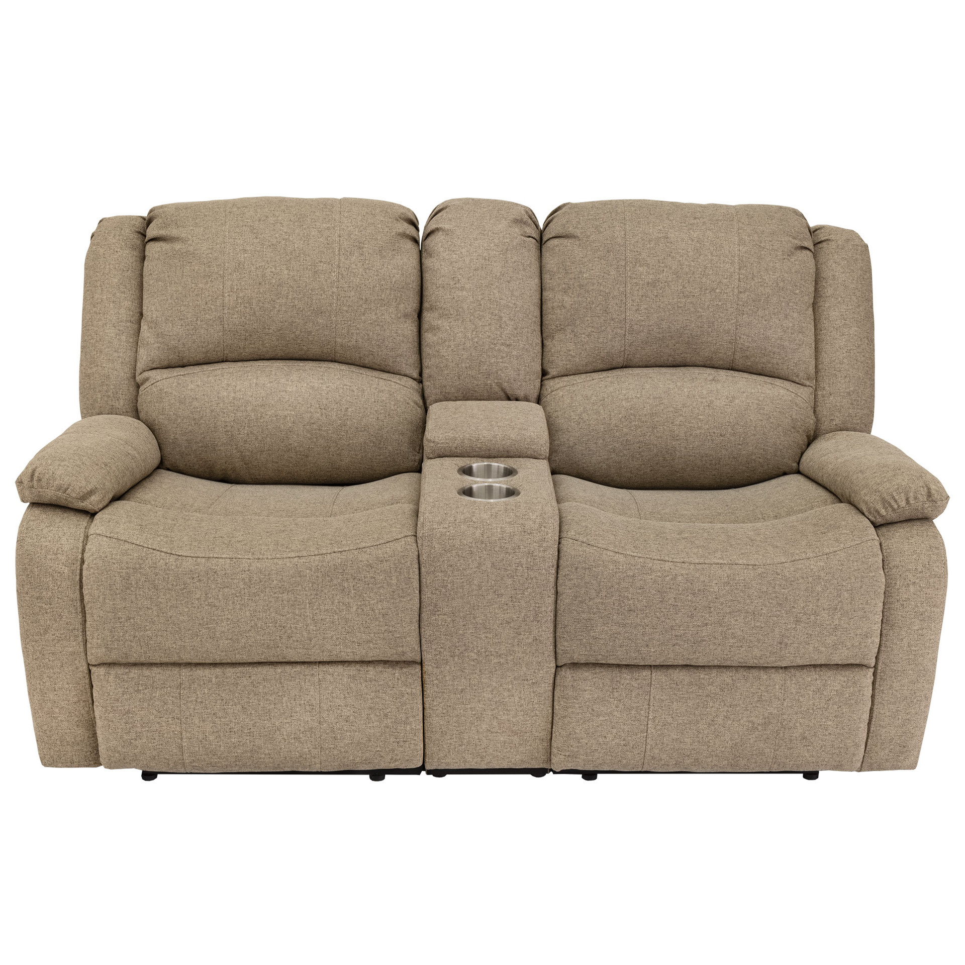 RecPro Charles 67" Double RV Wall Hugger Recliner Sofa with Console in ...