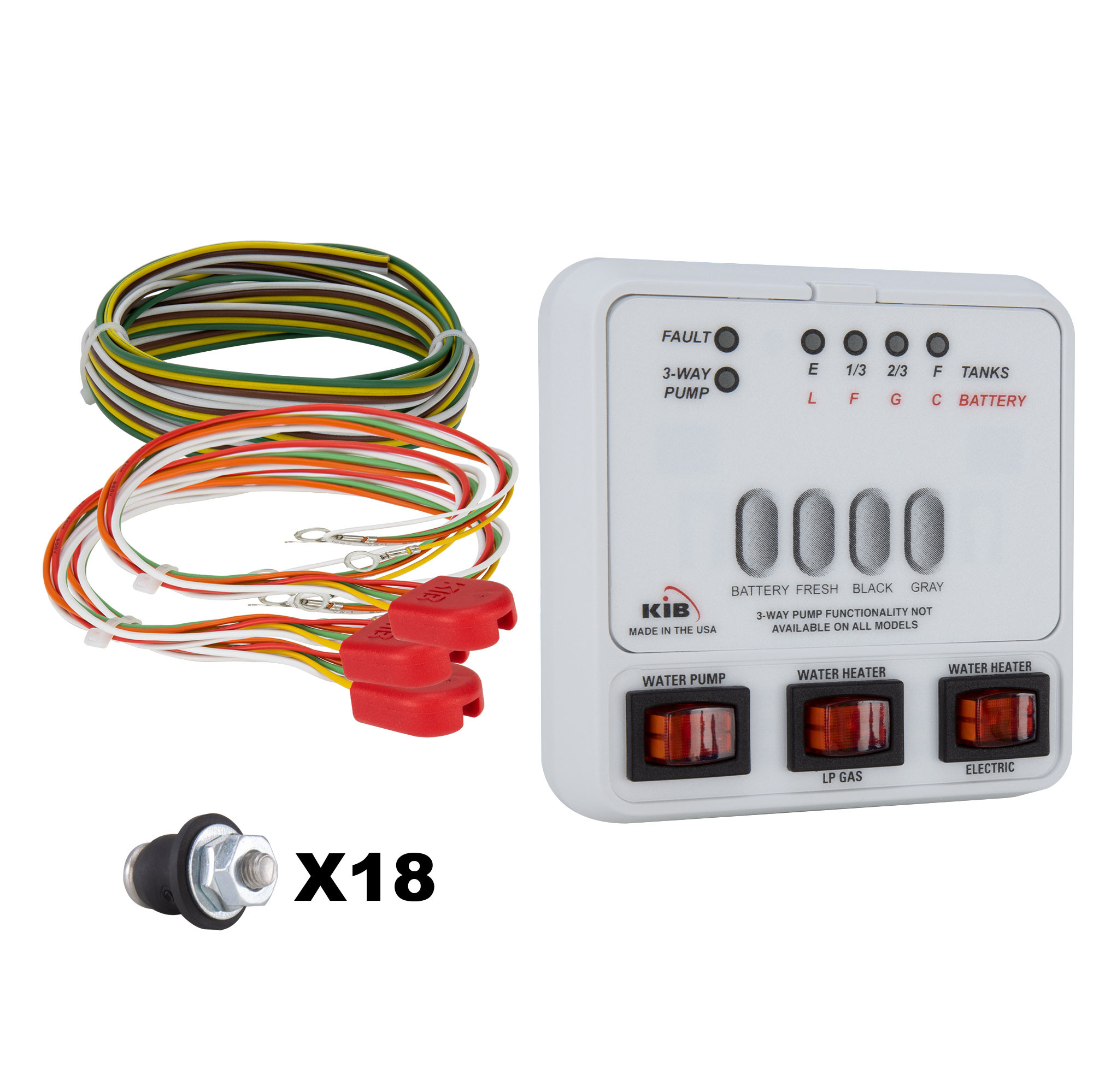 RV KIB Tank Sensor Monitor Panel M23 with Wiring Harness Kit - RecPro