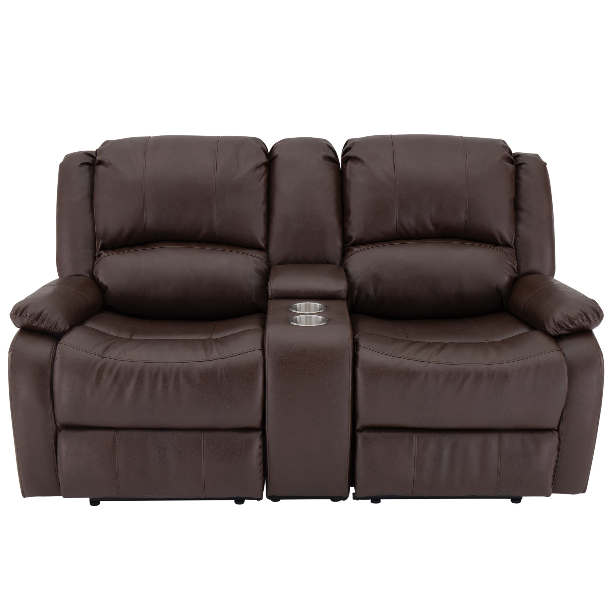 RecPro Charles 67" Double RV Wall Hugger Recliner Sofa with Console ...