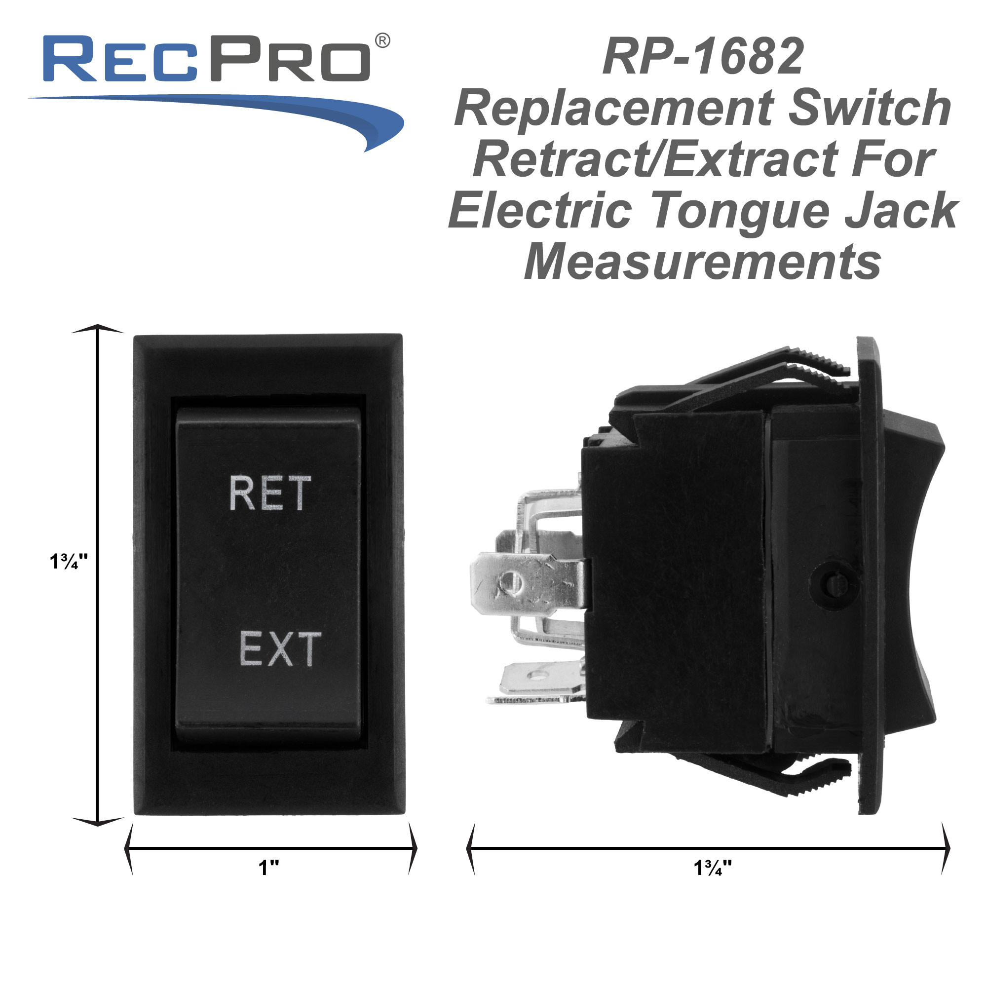 RV Tongue Jack Retract/Extend Switch Replacement - RecPro
