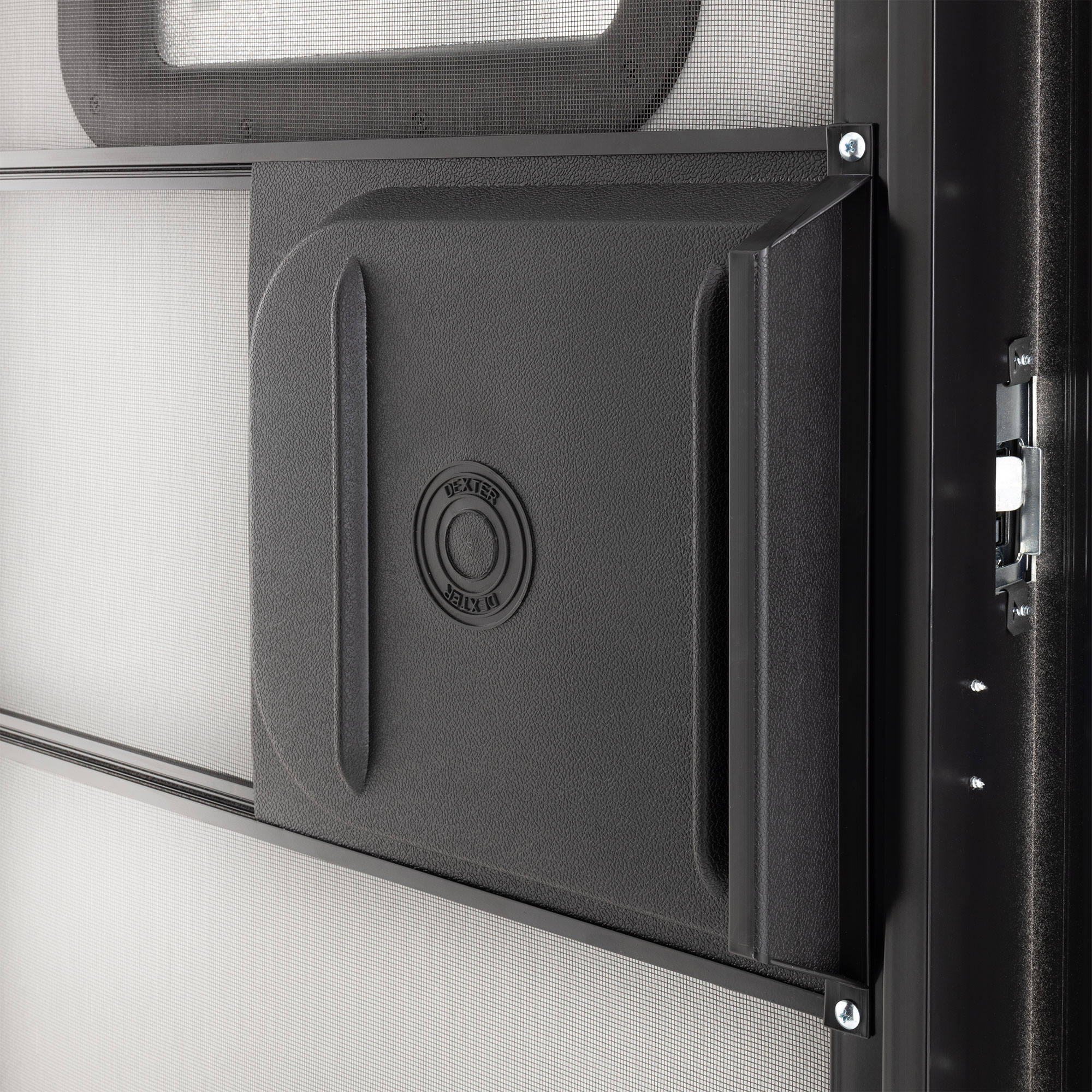 RV Entry Door with Screen Radius Corner Right Hand 26" x 72" - RecPro