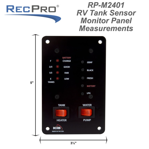 RV Tank Sensor Monitor Panel Probeless Control Panel - RecPro