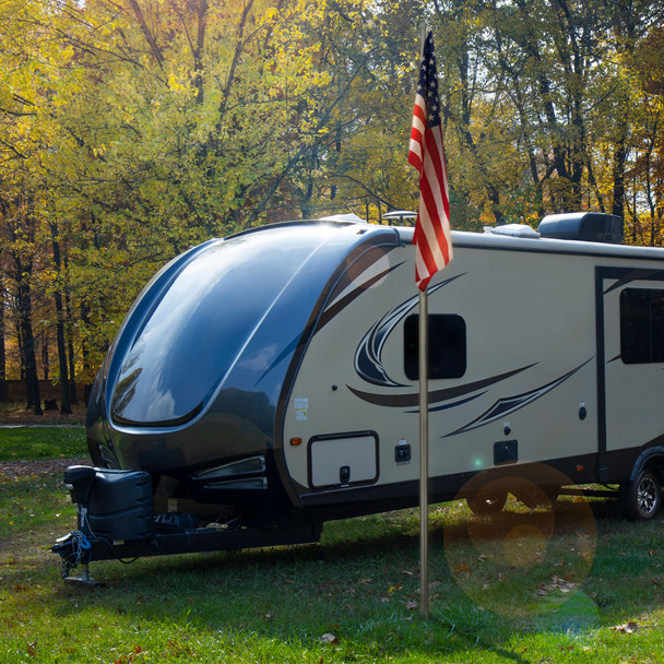 RV Flag Pole Retractable Flag for Campers - RecPro