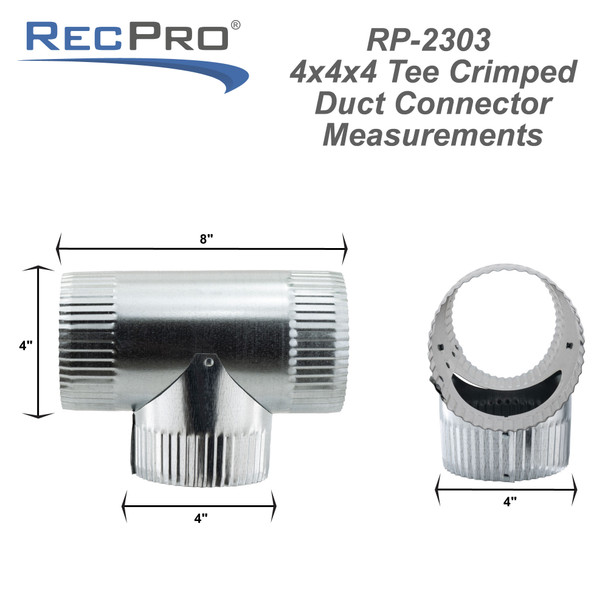 RV Ducting 3-Way Tee 4" Galvanized - RecPro