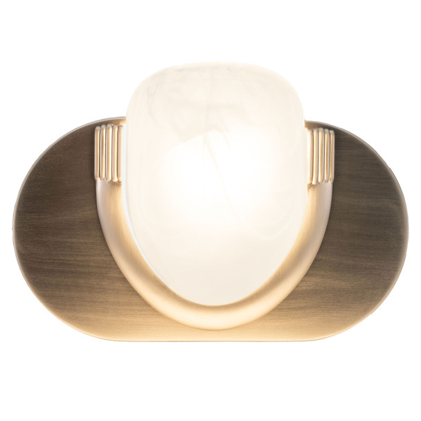 RV 12V Wall Sconce Brushed Nickel with Frosted Sconce - RecPro