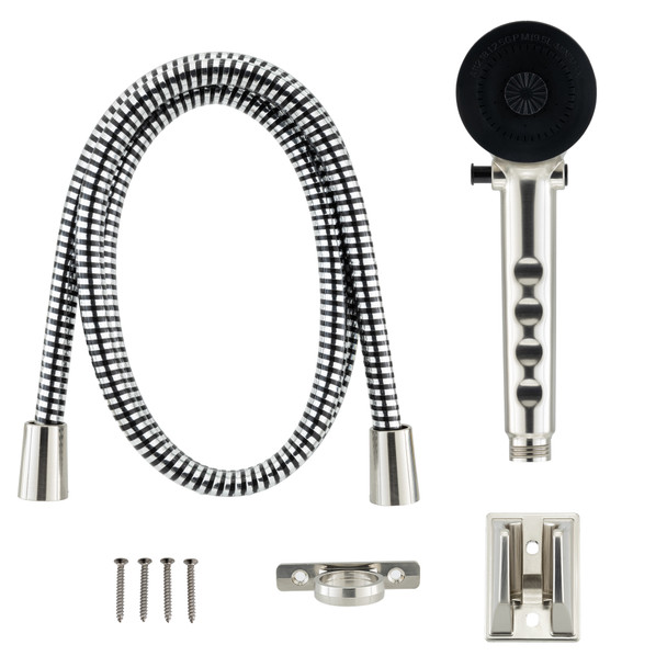 RV Handheld Shower Head and Hose with Shut Off Brushed Nickel - RecPro