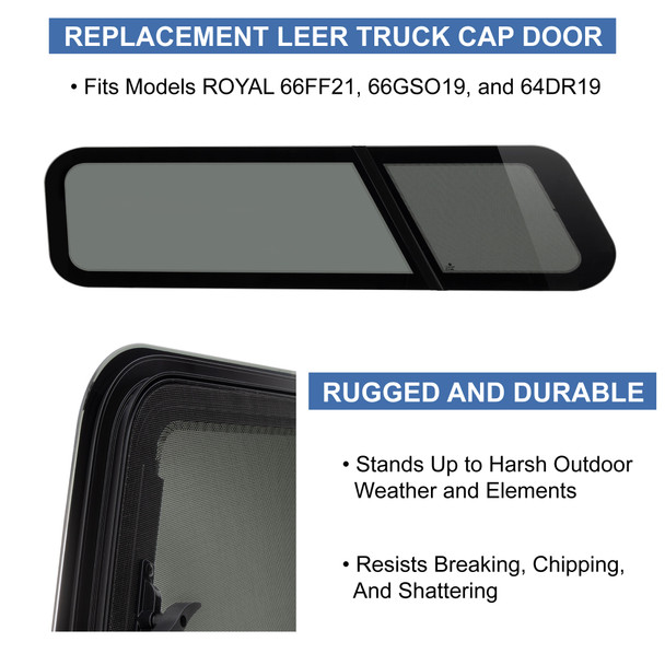 OEM Replacement Frame Flipper Side Windows for Century Truck Caps 67x15 ...