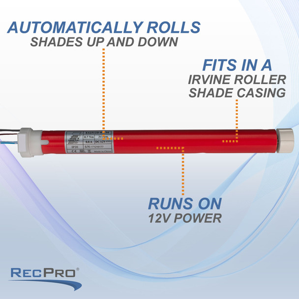 Replacement Motor for Irvine RV Electric Roller Shades - RecPro