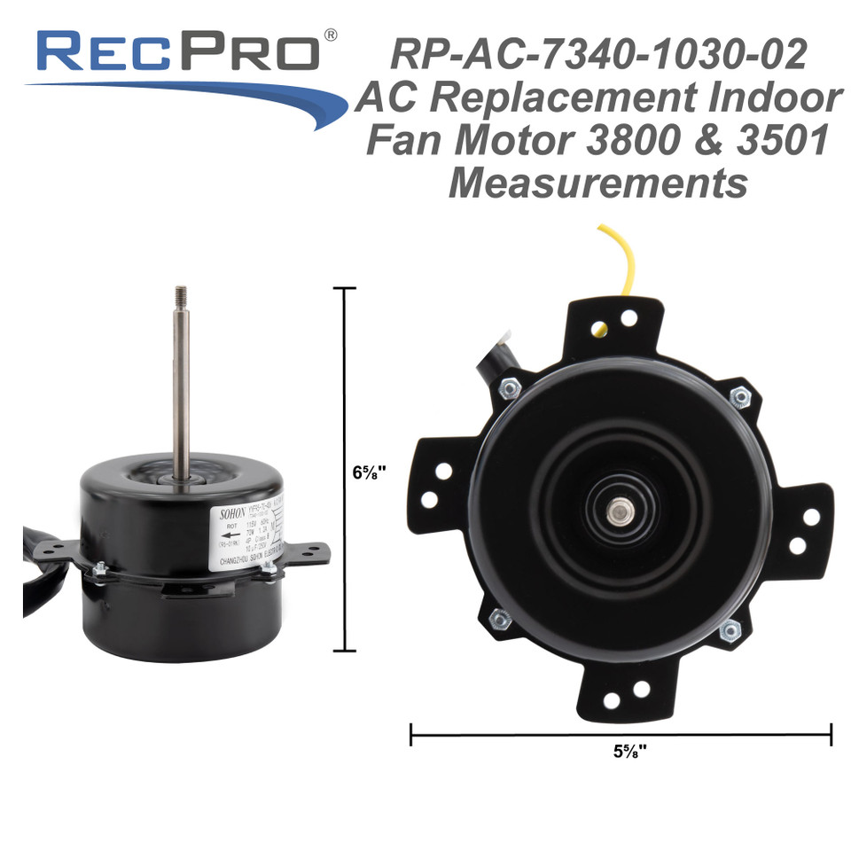 RV Air Conditioner Replacement Inside Fan Motor(3501 & 3800 Series ...