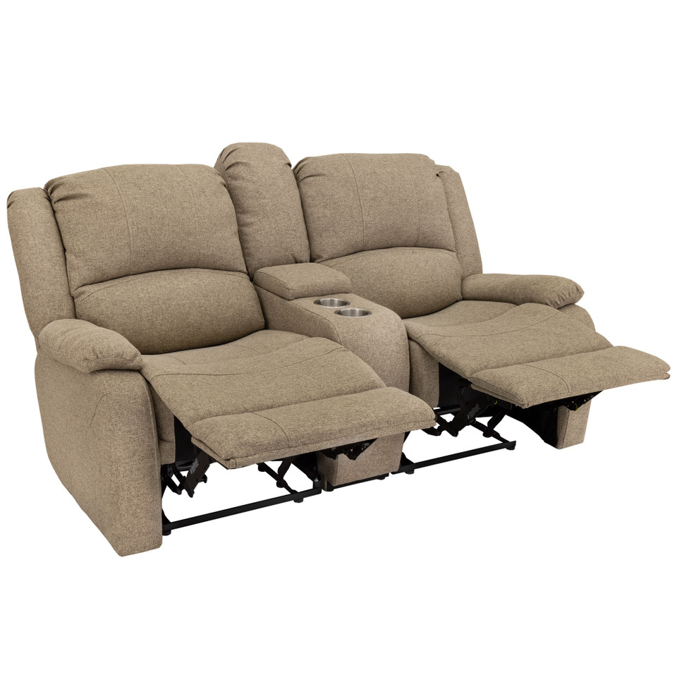 RecPro Charles 67" Double RV Wall Hugger Recliner Sofa with Console in ...