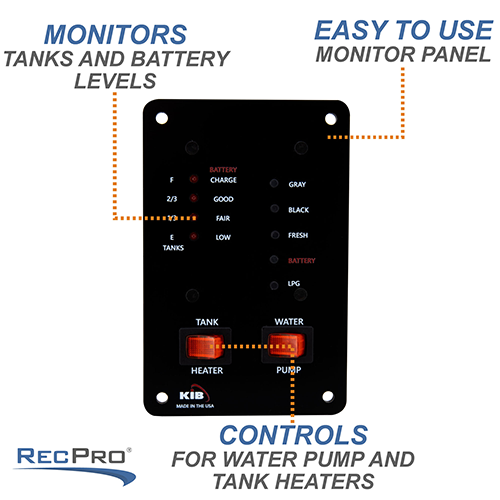 RV Tank Sensor Monitor Panel Probeless Control Panel - RecPro