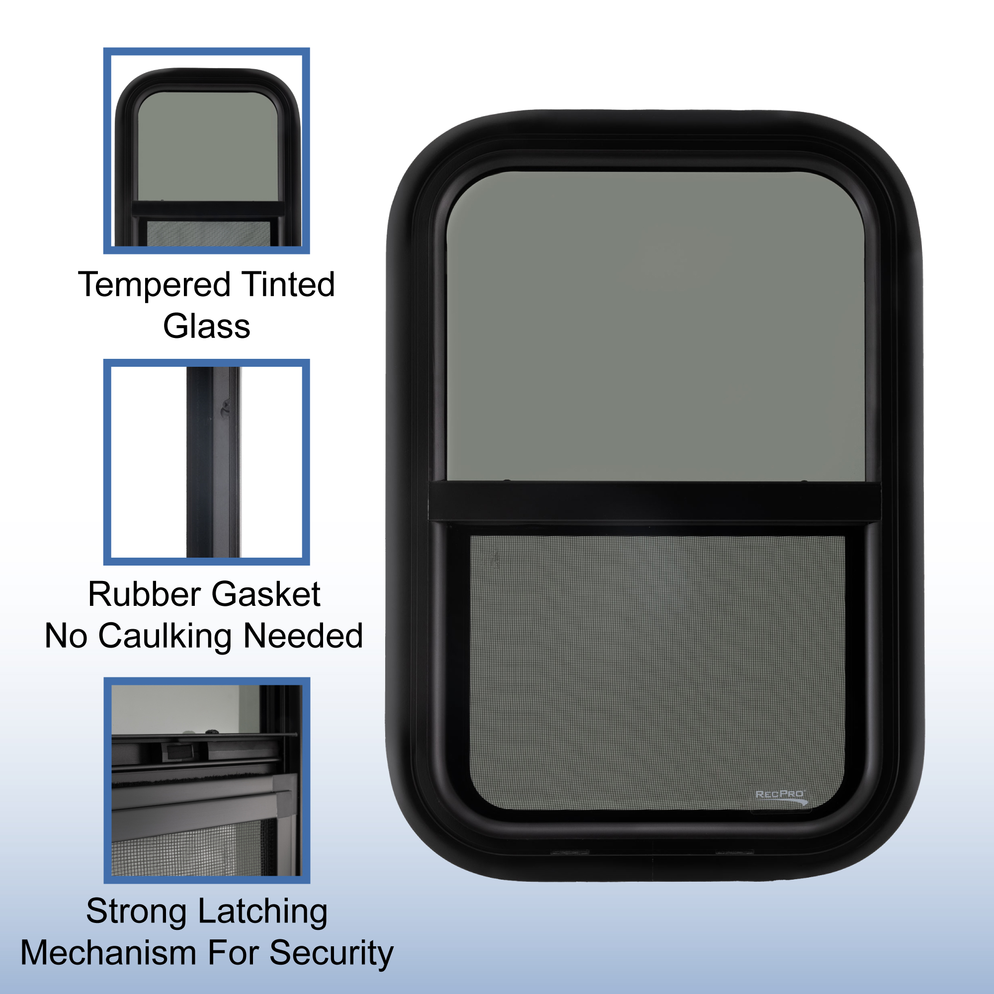 RV Window Teardrop 16" W x 24" H with Trim - RecPro