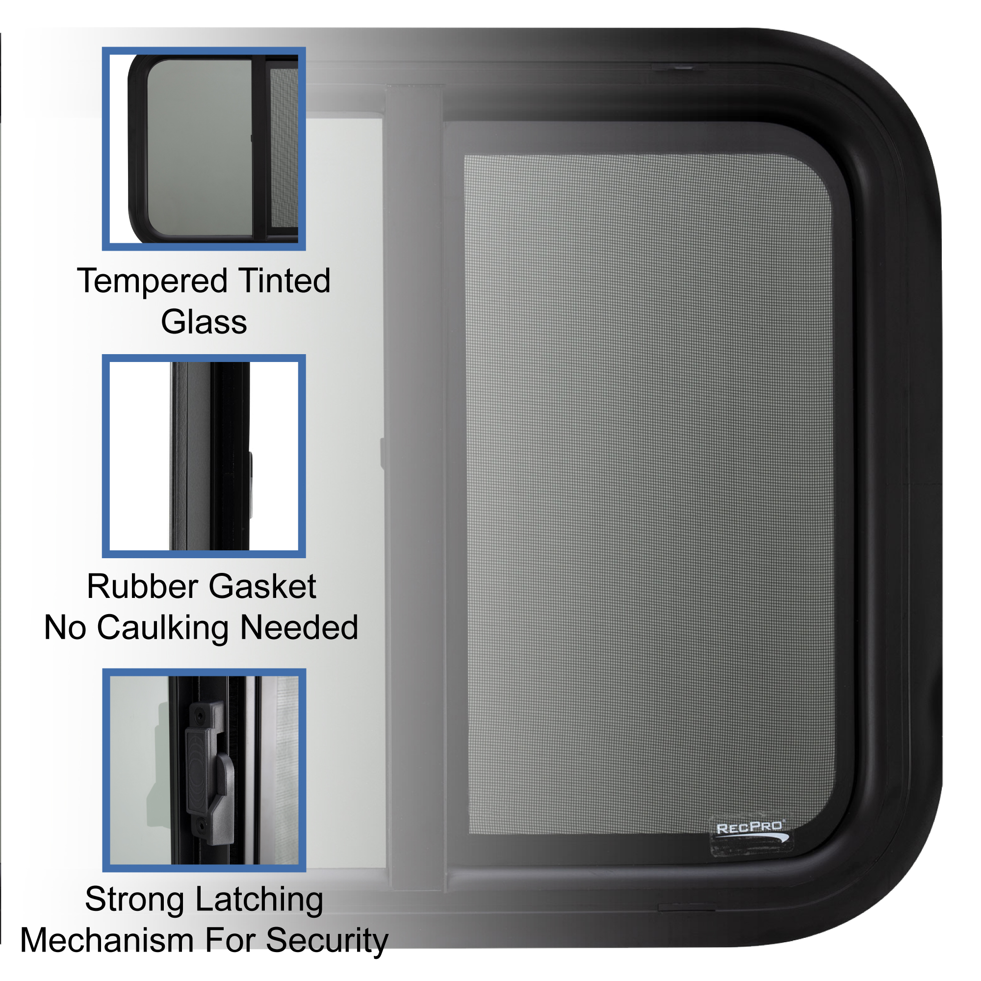 RV Window Teardrop 24" W x 22" H with Trim - RecPro